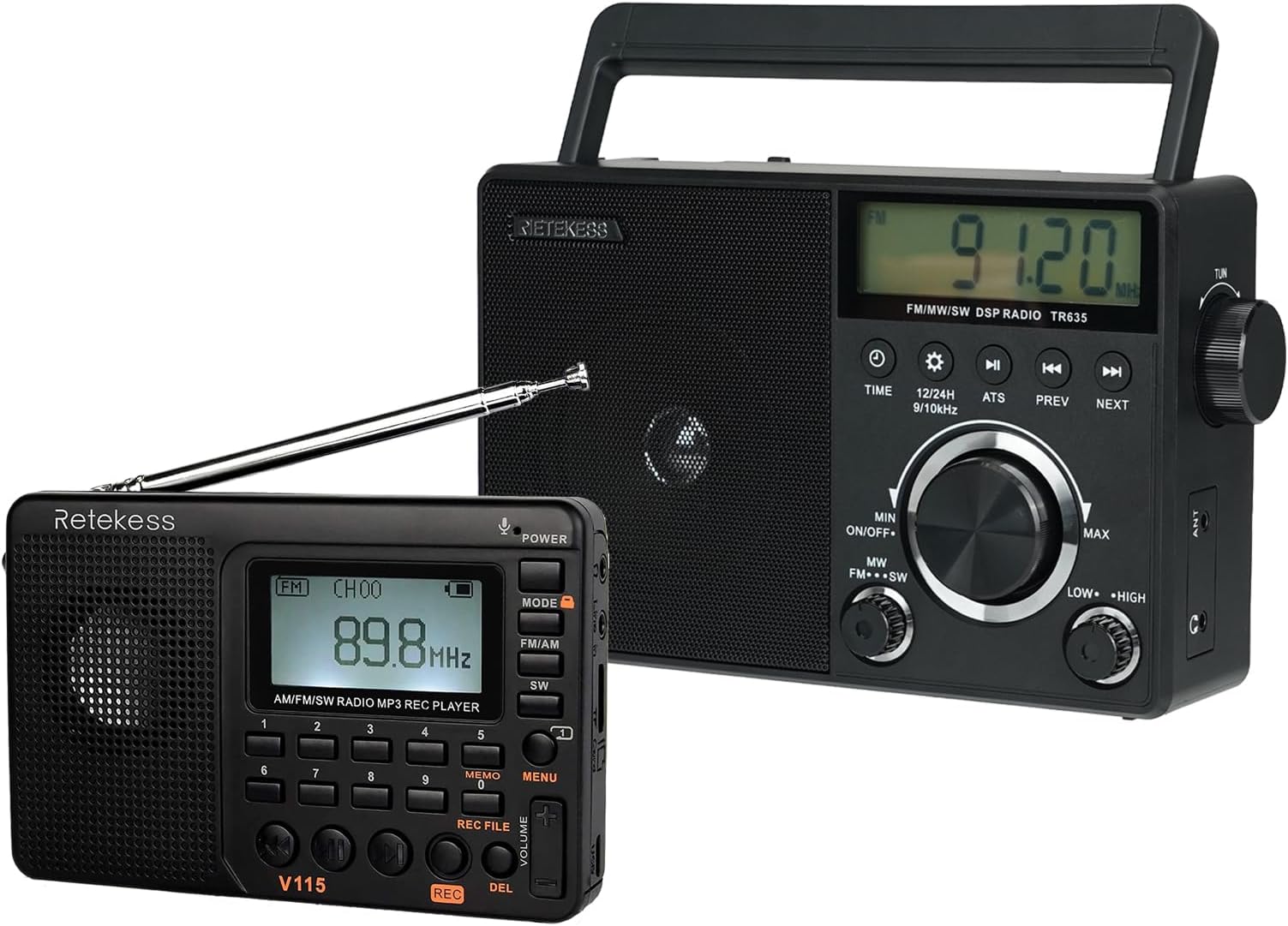 Amazon.com: Retekess V115 Digital AM FM Radio, TR635 Portable Shortwave ...