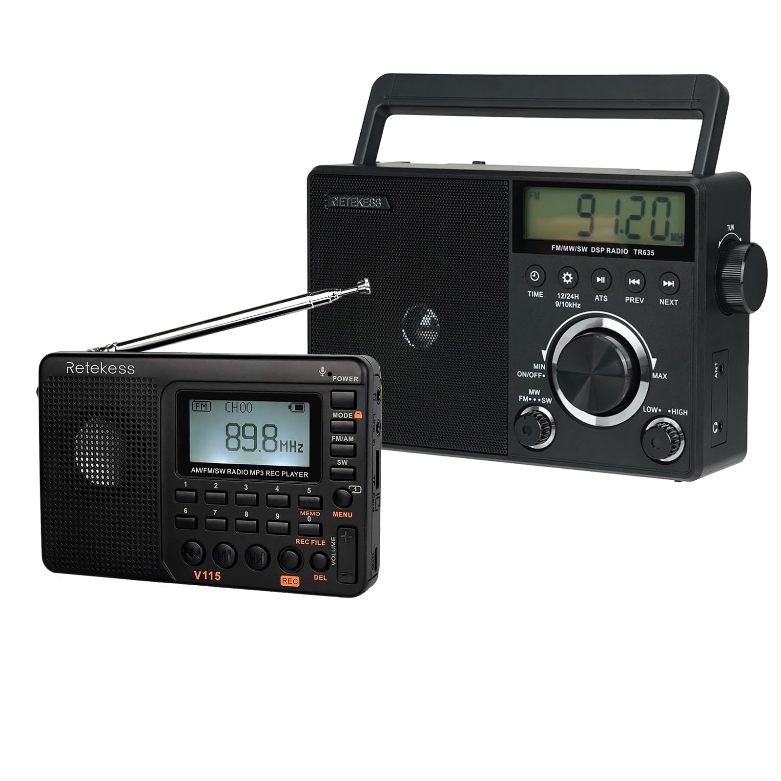 Amazon.com: Retekess V115 Digital Radio AM FM, Retekess TR635 Portable ...