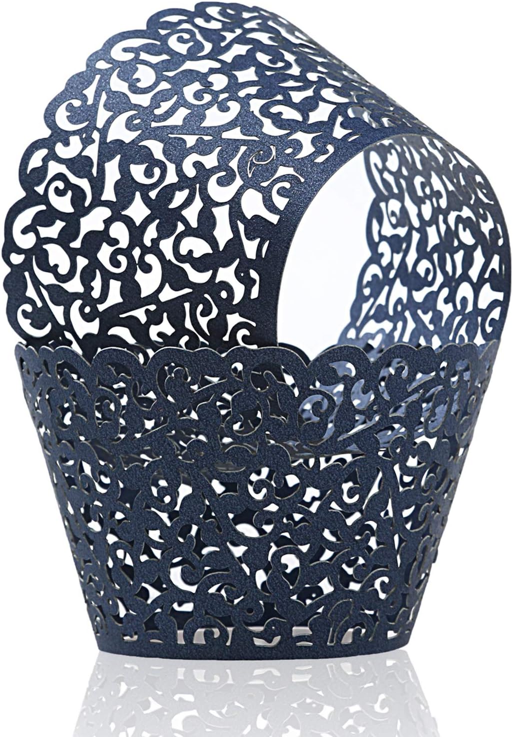 Amazon.com: YOZATIA 60PCS Standard Navy Blue Cupcake Wrappers, Laser ...