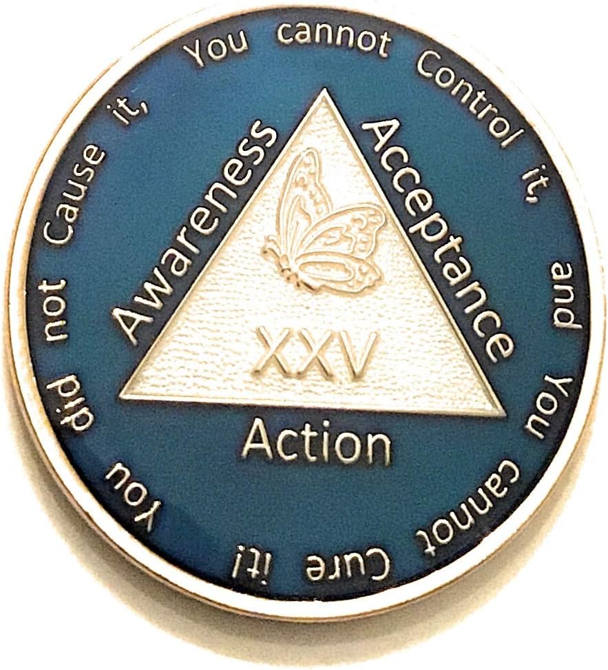 Amazon.com: Recovery Line 25 Year AL-Anon Medallion - Al-Anon Blue Tri ...