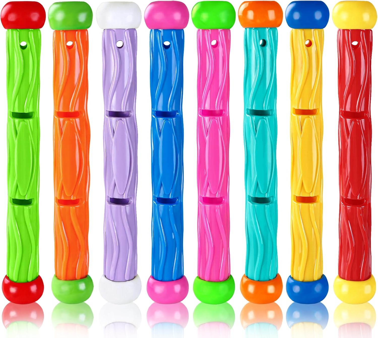Amazon.com: Vellibring 8PCS Pool Diving Swim Toys Colorful Underwater ...