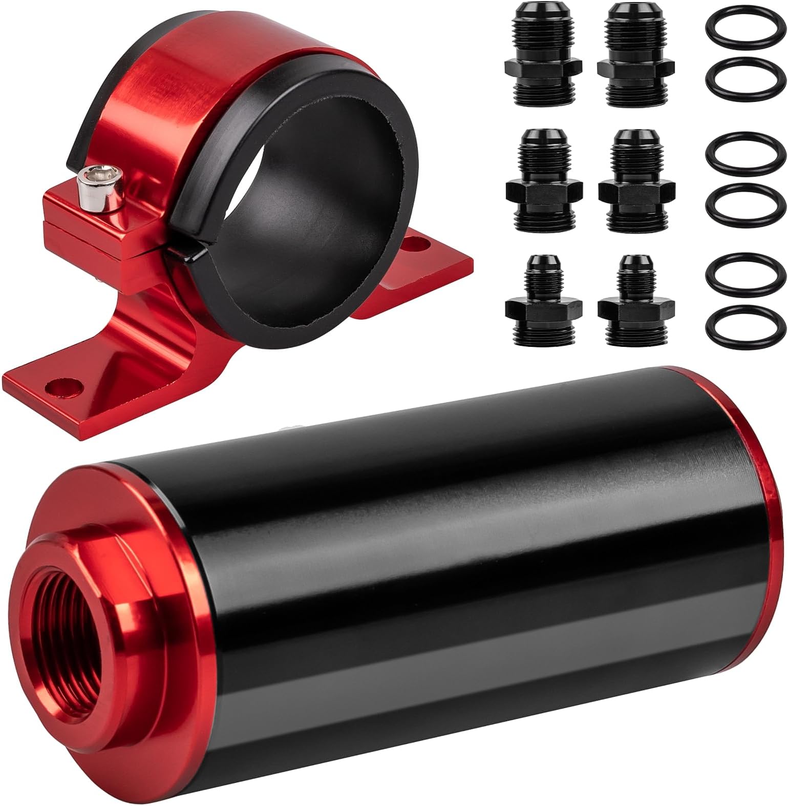 Amazon.com: 6AN Inline Fuel Filter Kit with Bulkhead Adapters, Push ...