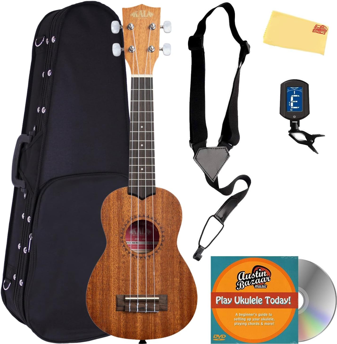 Amazon.com: Kala KA-15S Mahogany Soprano Ukulele Bundle with Hard Case ...