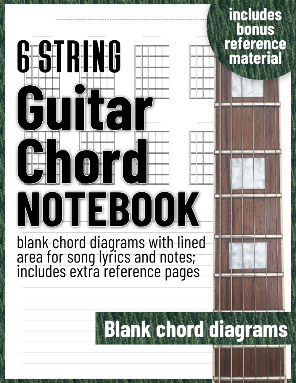 Guitar Chord Diagram notebook - blank chord boxes with space for lyrics ...