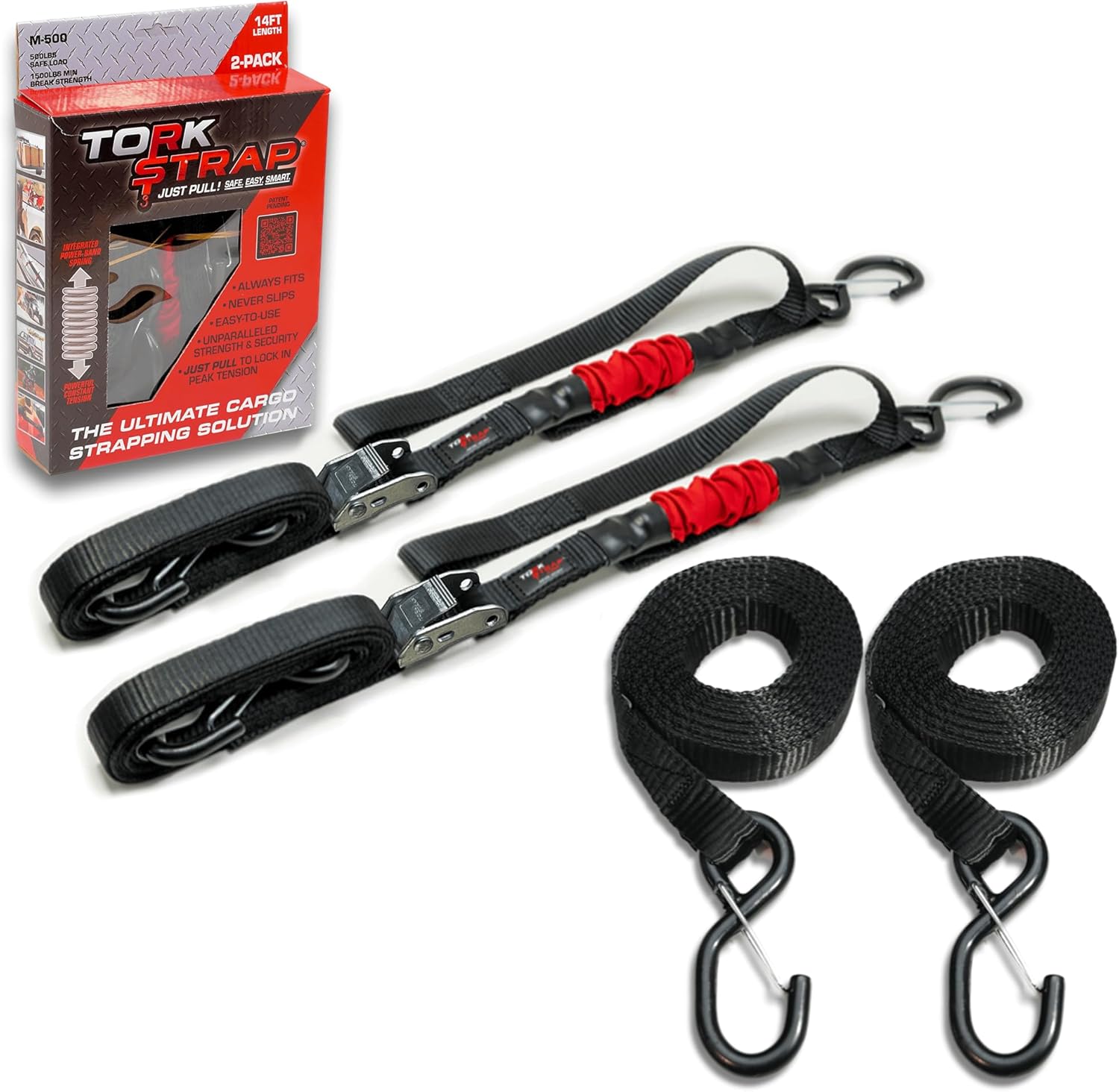 Amazon.com: TorkStrap M500 Bundle | 14' x 1'' Spring Loaded Tie Down ...