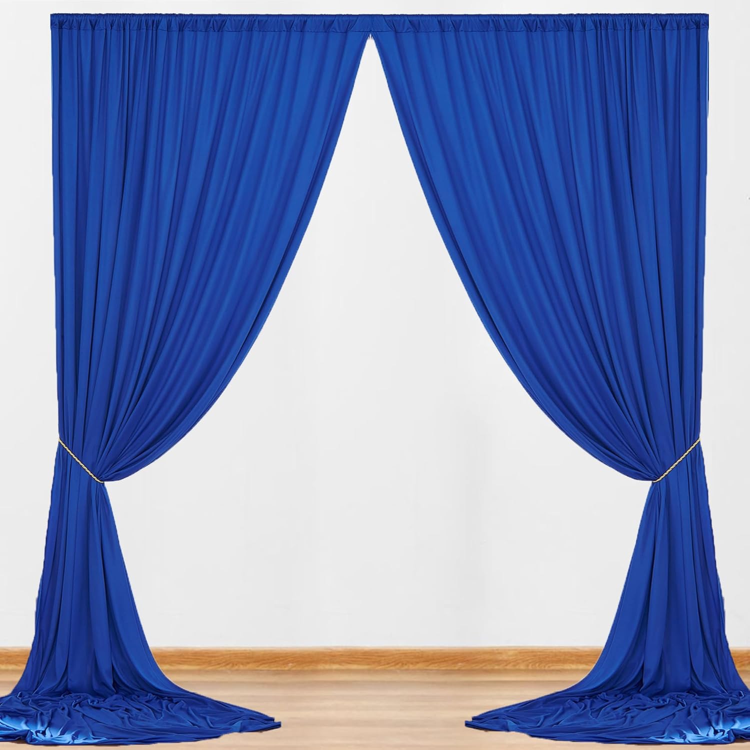 Amazon.com: Wrinkle Free 10x8 ft Royal Blue Backdrop Curtains for ...