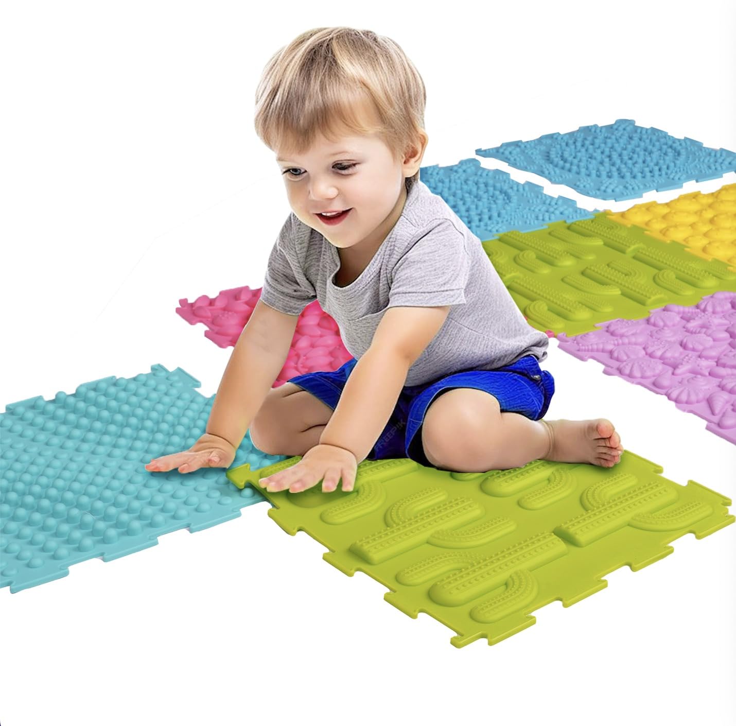 Snapklik.com : Sensory Floor Mats Autistic Children - 8 Tiles 9.5" X 9. ...