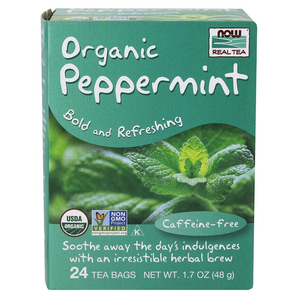 Amazon.com : NOW Foods, Certified Organic Peppermint Tea, Soothing and ...