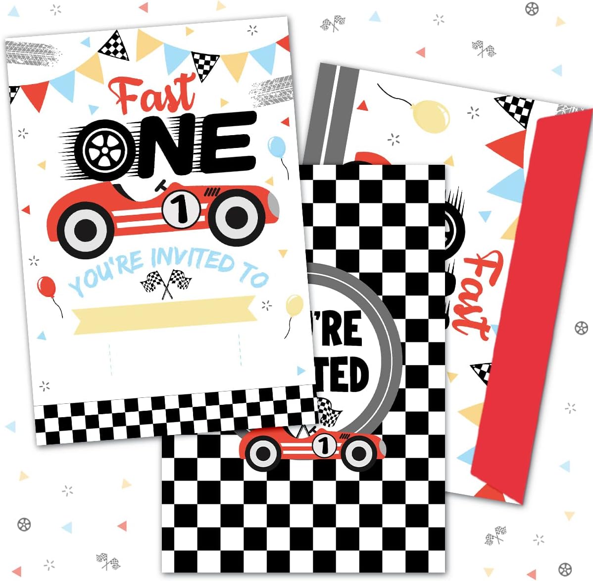 Amazon.com : Fangleland Fast One Birthday Invitations Cards with ...