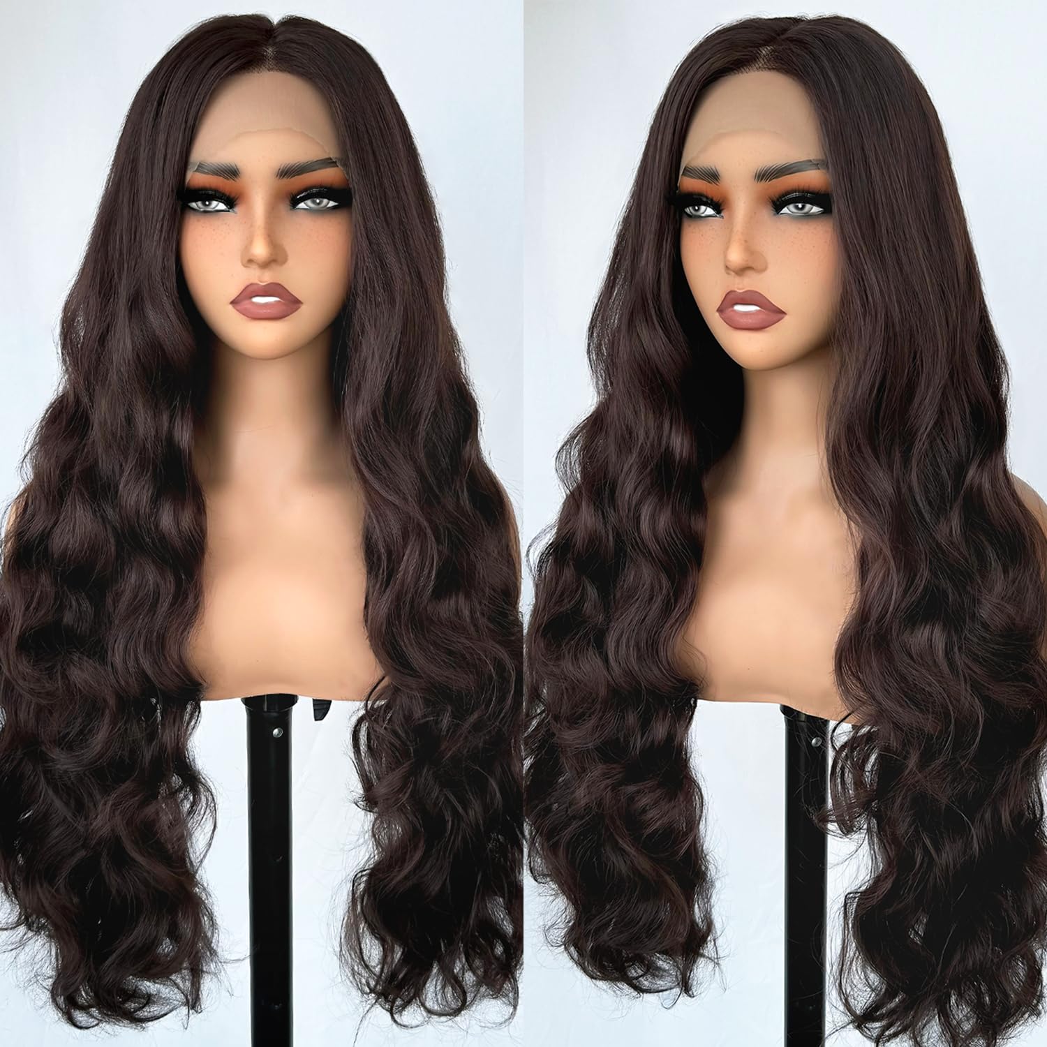Amazon.com : SOKU 13x6 Body Wave Lace Front Wigs Synthetic 28 Inch ...