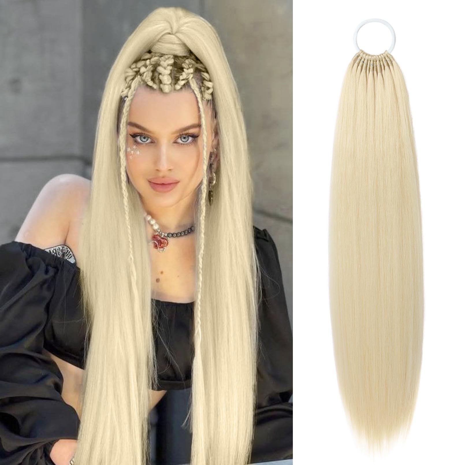 Amazon.com : LONAI Ponytail Extensions, Versatile Elastic Band Blonde ...