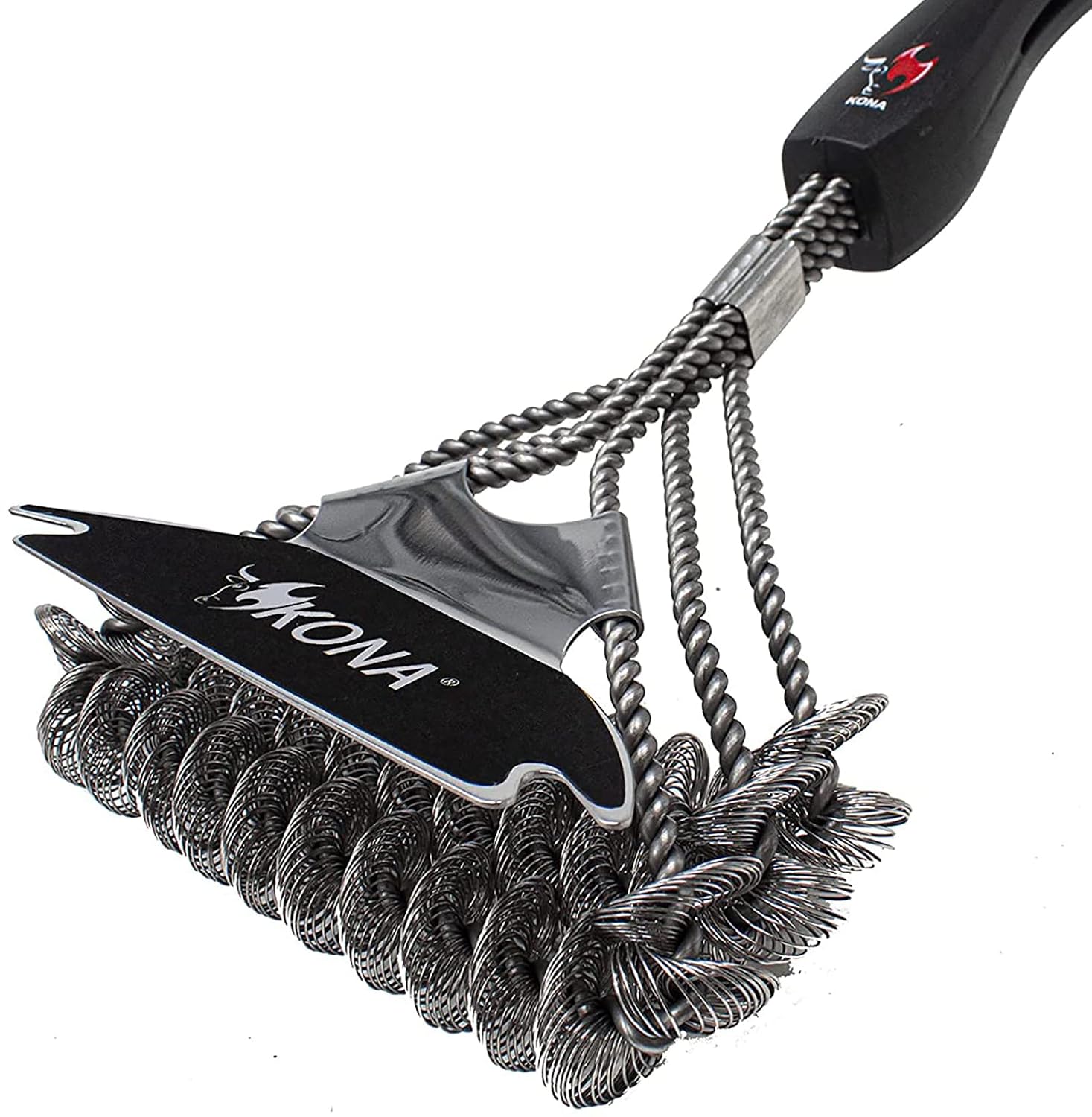 Kona Safe/Clean Grill Brush and Flat Scraper - Speed/Scrape Fits Weber ...