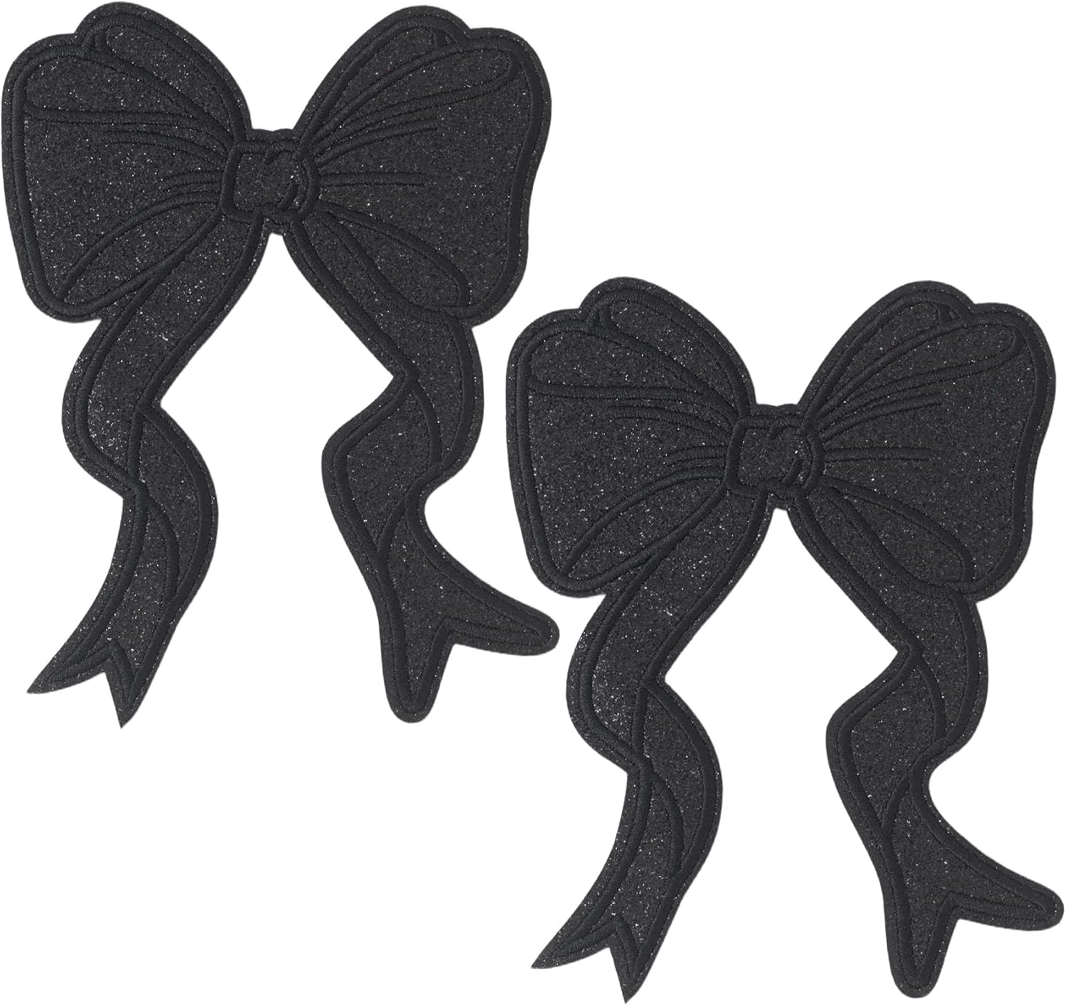 Amazon.com: BEIQIYA 2pcs Bow Iron on Patches, Glitter Bowknot ...