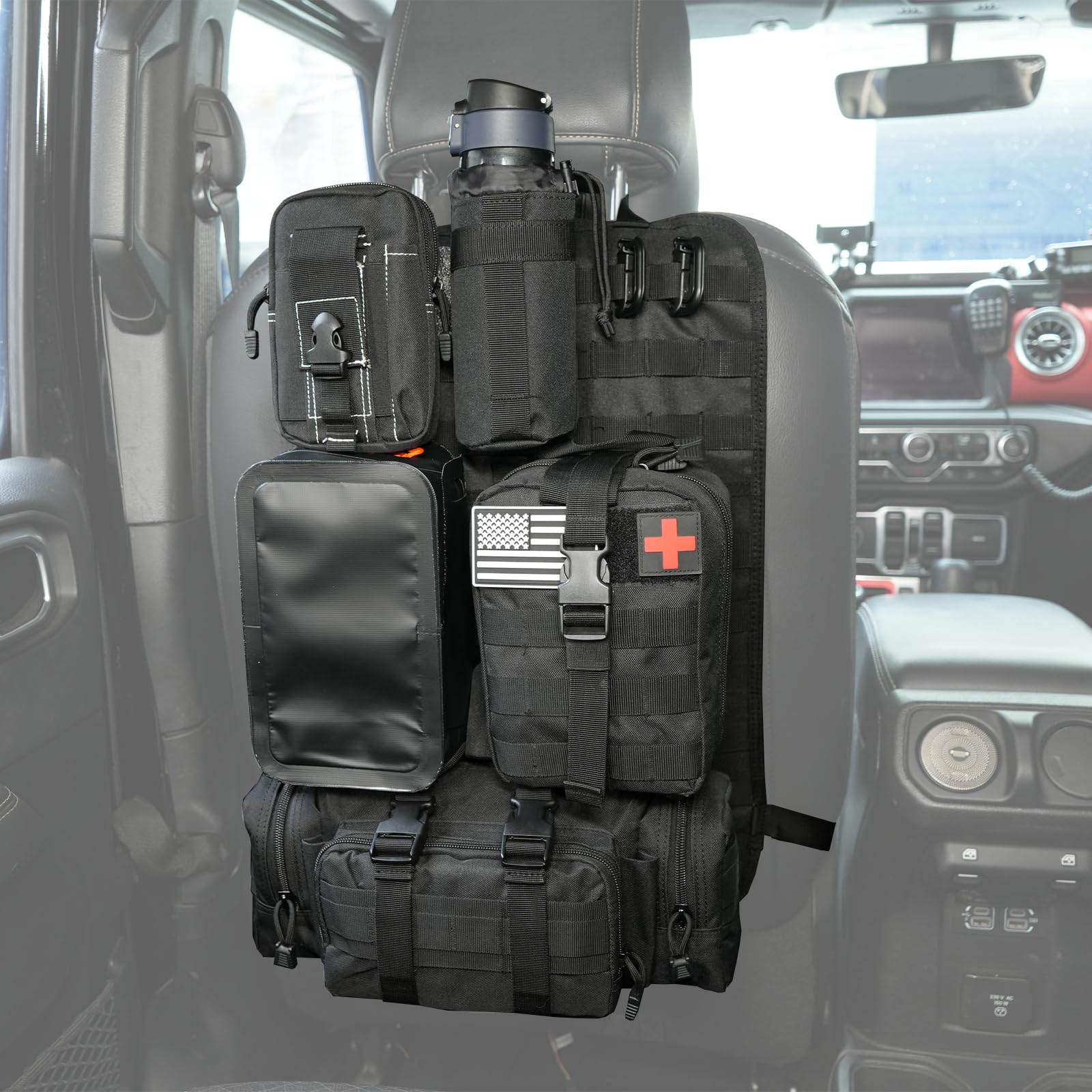 Amazon.com: Tactical Car Seat Back Organizer, Universal Car Seat Back ...