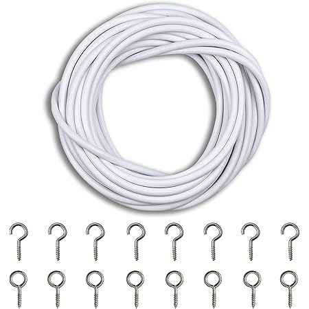 Dikots Net Curtain Wire and Hooks Set - 10M Curtain wire kit includes ...