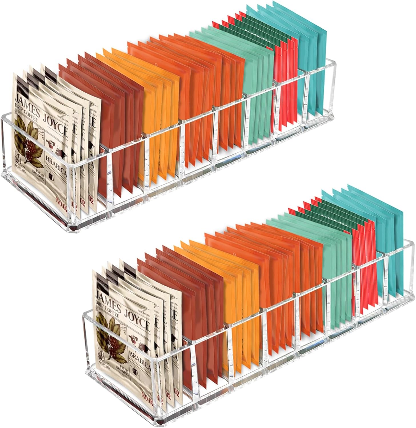 Amazon.com: Tasybox Tea Bag Organizer, Clear Acrylic Tea Bag Holder ...