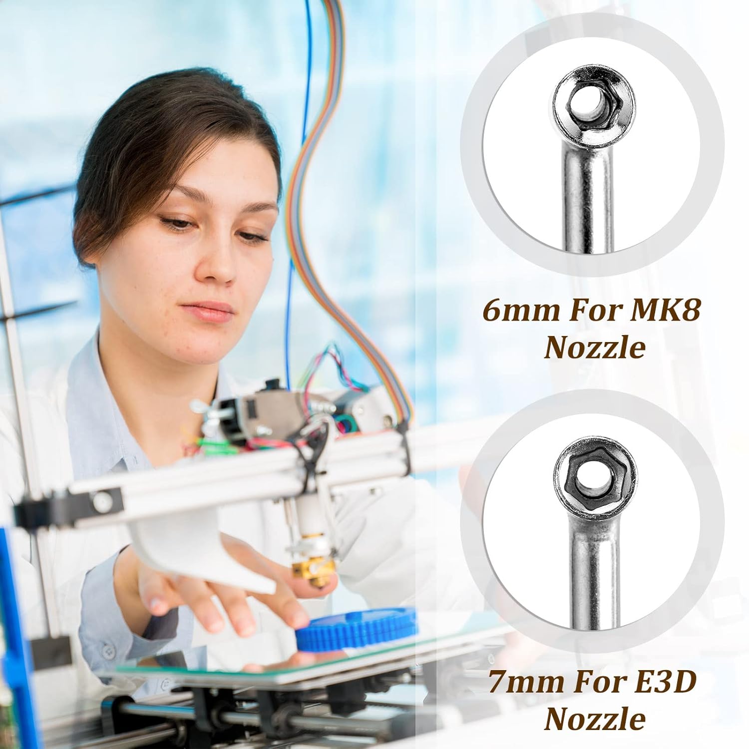 Review 16 Pieces 3D Printer Nozzle Wrench Cleaning Kit,10 Nozzle ...