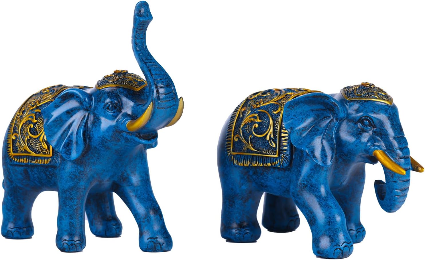 Amazon.com: Estatua de elefante azul, decoración azul del hogar ...
