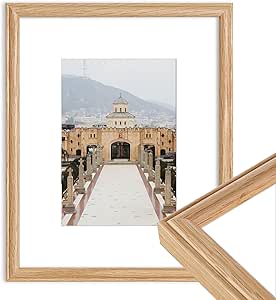 Amazon.com - RICHFOCUS 8x10 Picture Frame Matted to 5x7|Solid Oak Wood ...