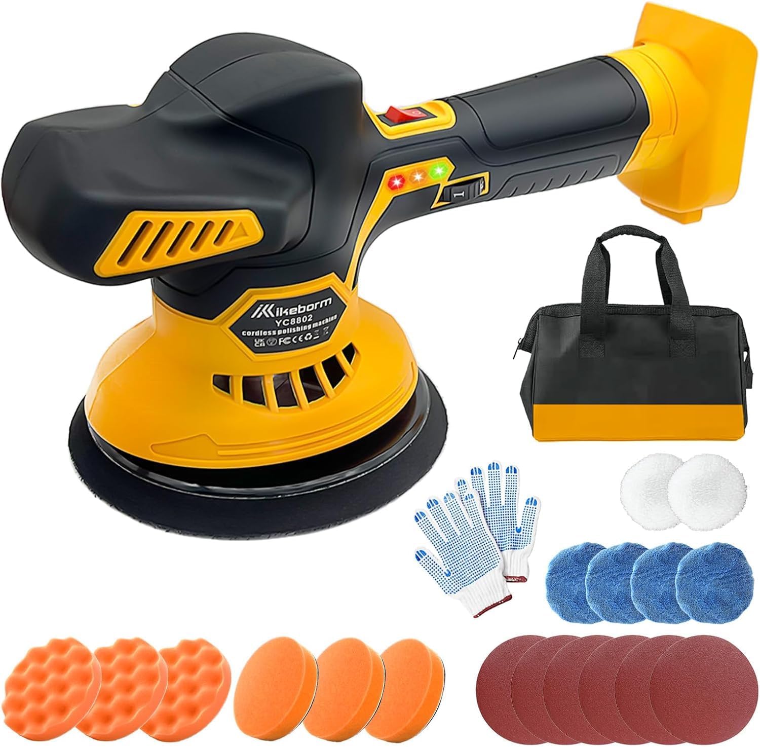 Cordless Car Buffer Polisher for De-walt 20V Battery with 6 Variable ...