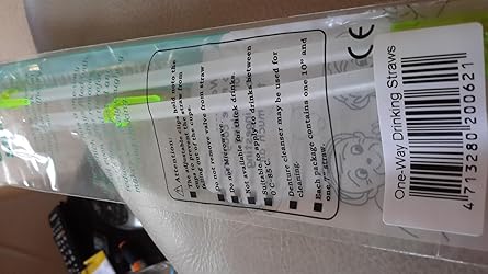 Pack of 6 One Way Drinking Straws - 3 x 180mm (7") Straws and 3 x 250mm ...