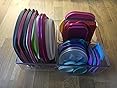 Amazon.com: mDesign Food Storage Container Lid Holder, 3-Compartment ...