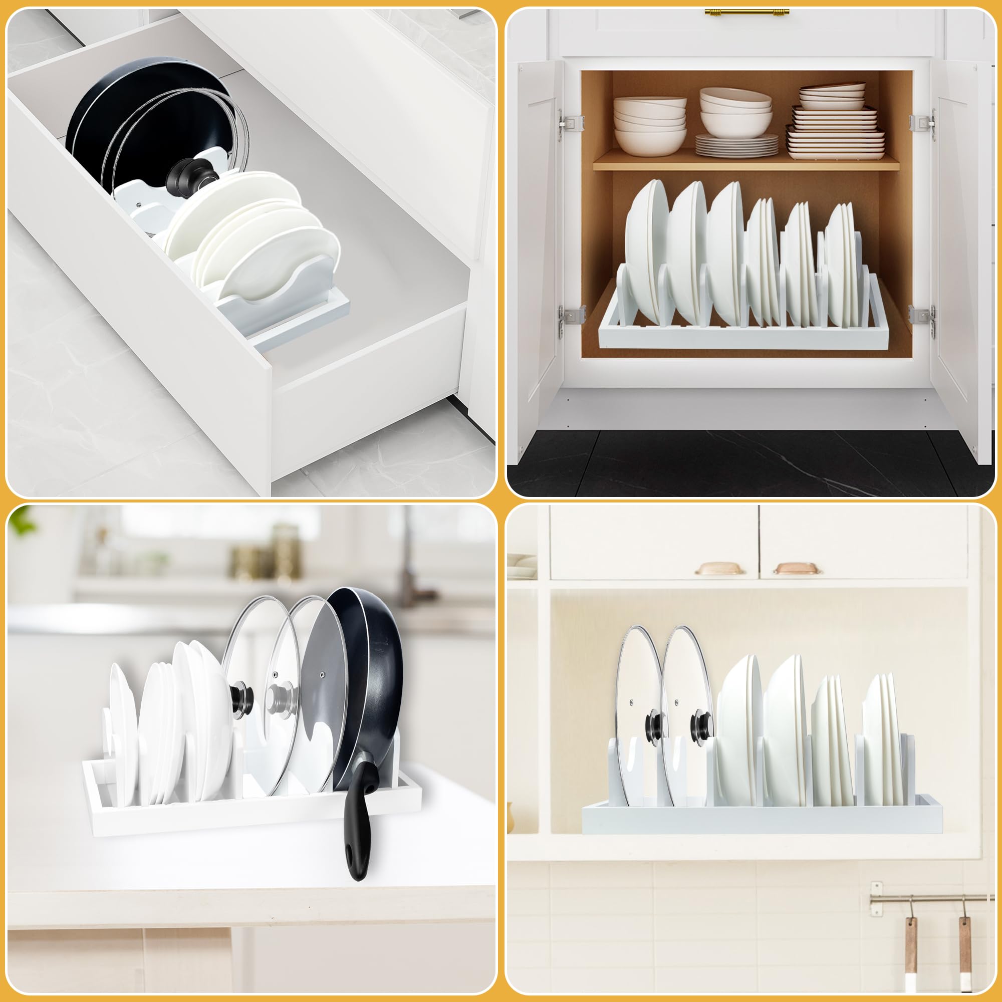 Hexclad Storage Natural Bamboo Pot Lid/Pan/Cutting Board/Backing Sheets ...