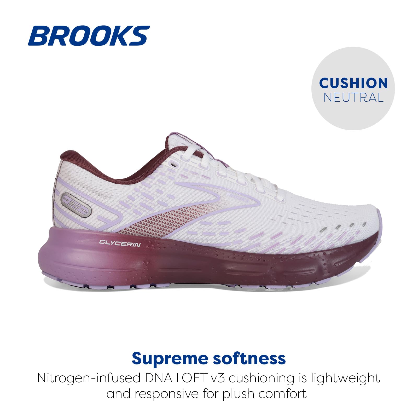 Snapklik.com : Brooks Womens Glycerin 20 Neutral Running Shoe