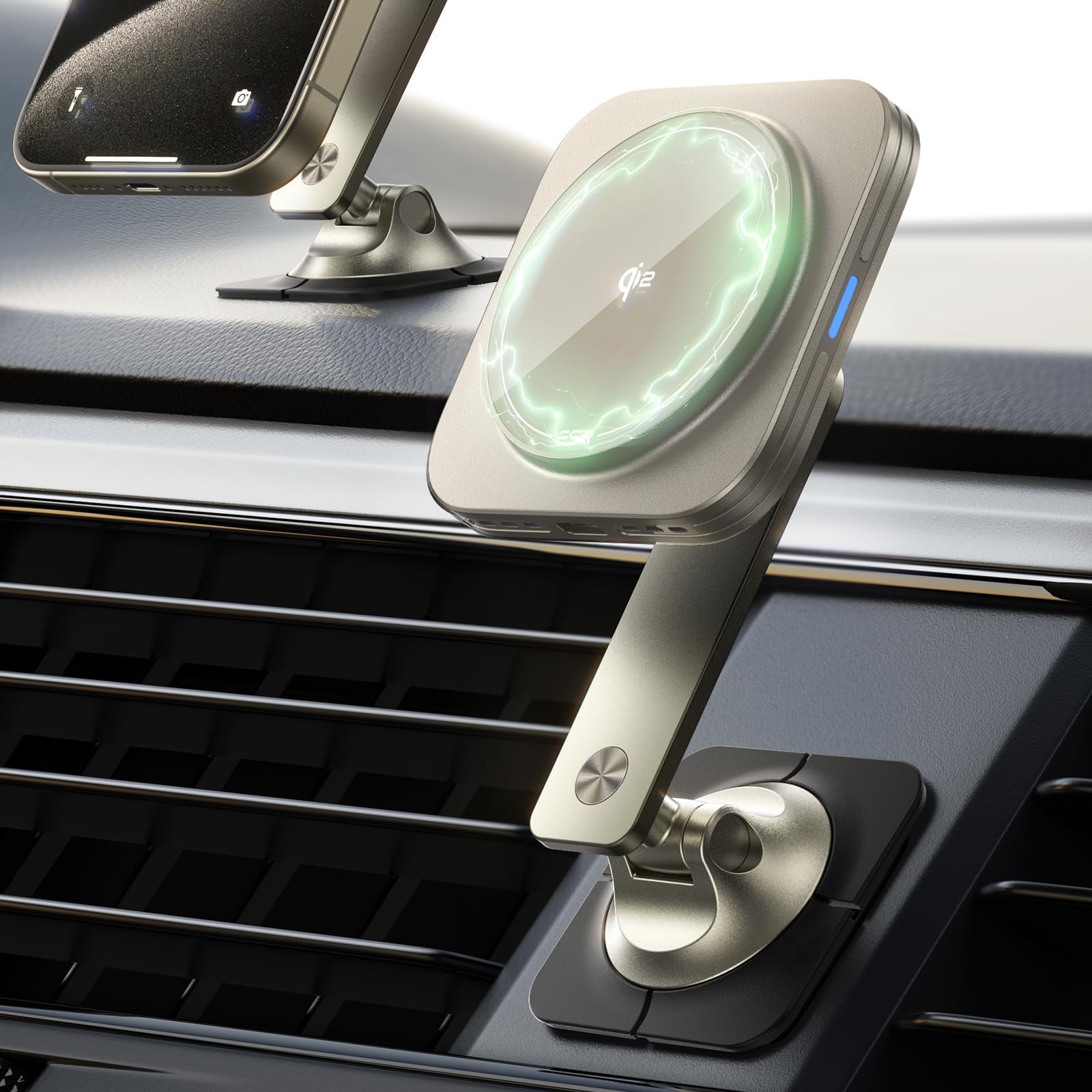 Amazon.com: ESR for Qi2 15W MagSafe Car Mount Charger, Qi2-Certified ...