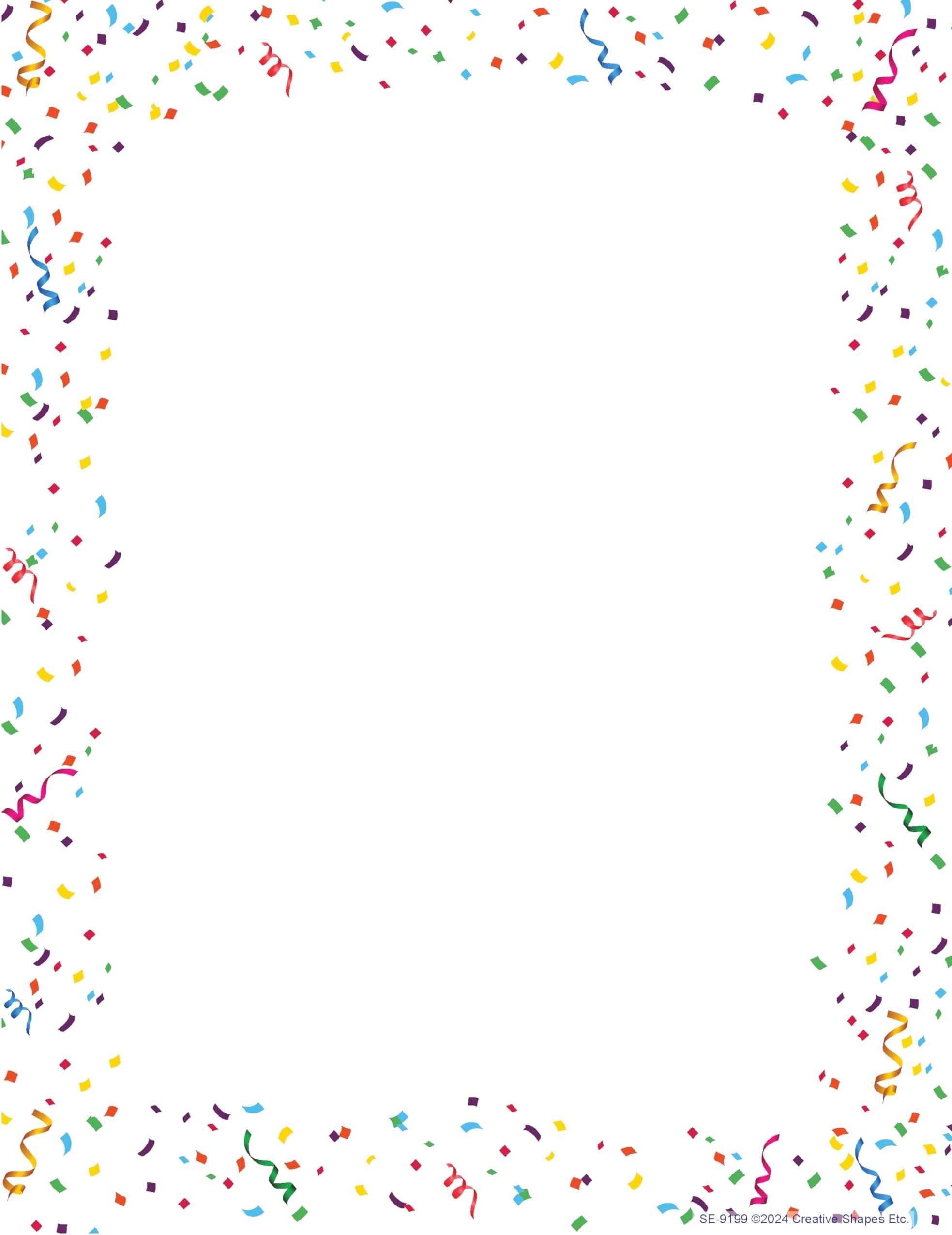 Amazon.com : SHAPES ETC. 50 Sheets Confetti Designer Paper 8.5in x 11in ...