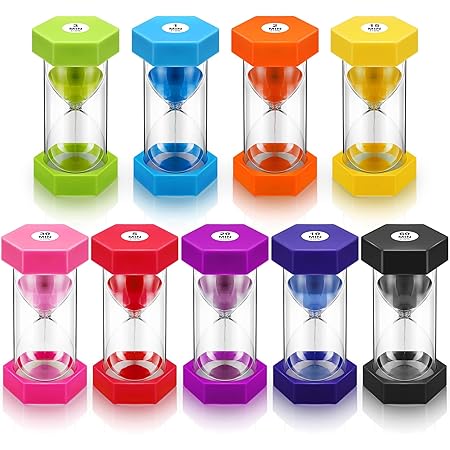 Amazon.com: Sand Timer 6 Colors Hourglass 1/3/5/10/15/30 Minutes ...