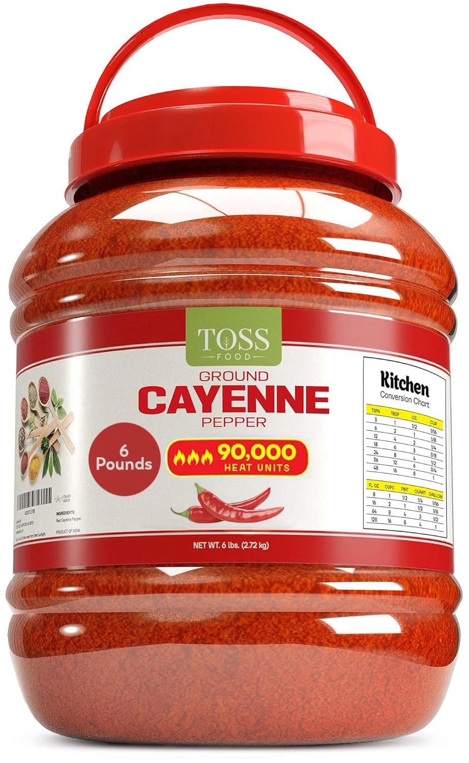 Amazon.com: Cayenne Pepper Powder Bulk 90,000 Heat Units 6 LB, Ground ...