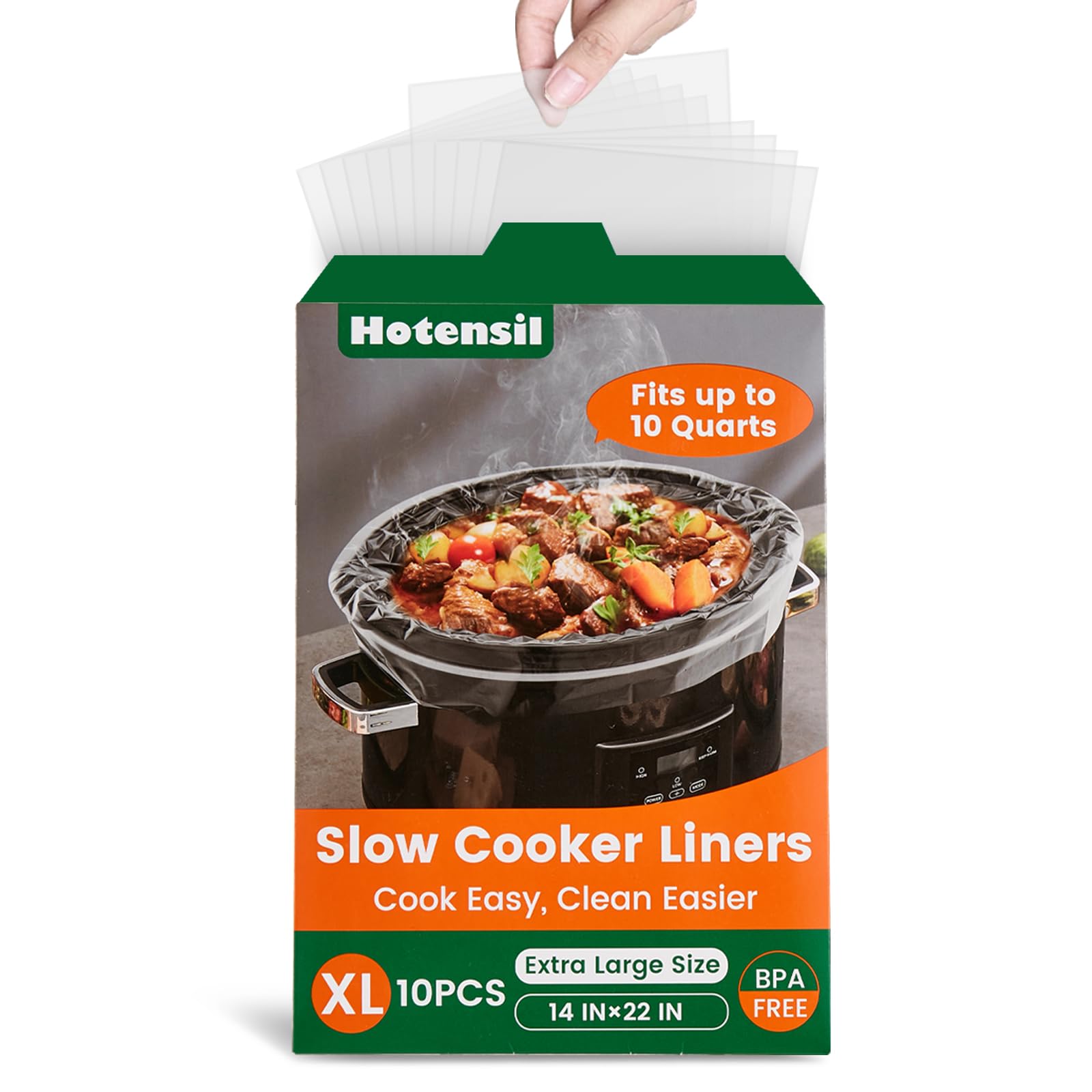 Amazon.com: Slow Cooker Liners, Hotensil 14"x 22" 10 Count Cooking Bags ...