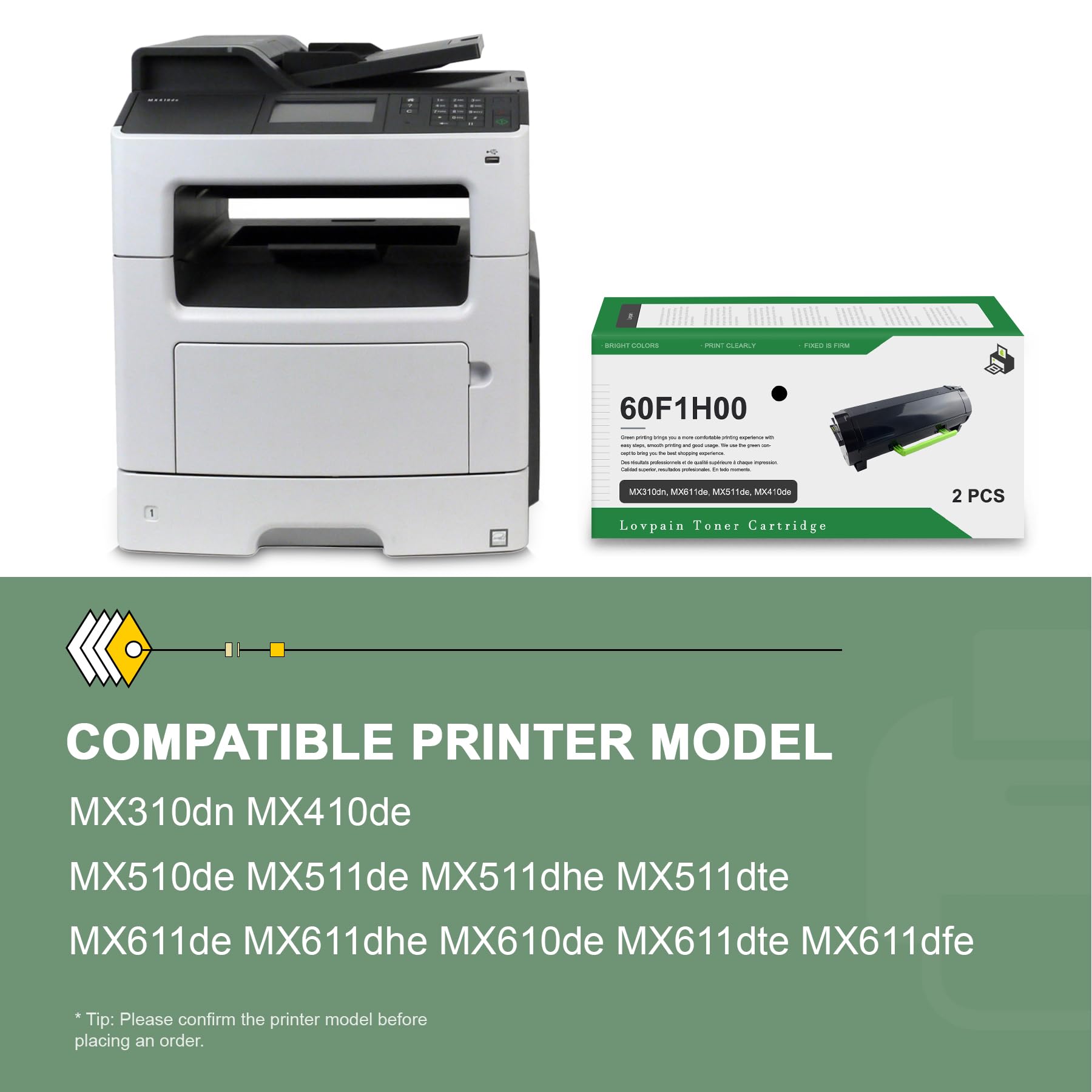 2-Pack High Yield Black Toner Cartridge Replacement For Lexmark 601H ...