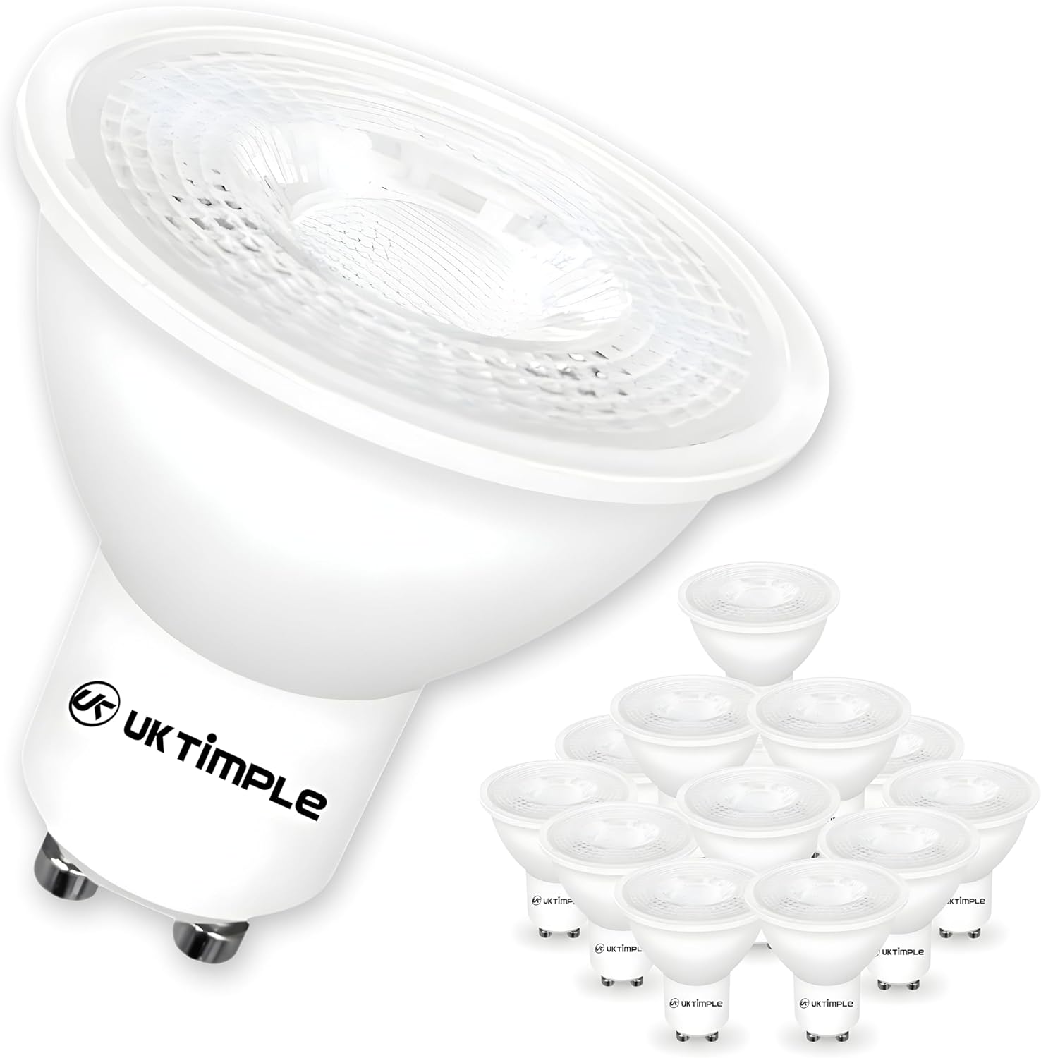 Uk Timple GU10 LED Light Bulb, High Brightness, Daylight 6500K, 6W Bulb ...
