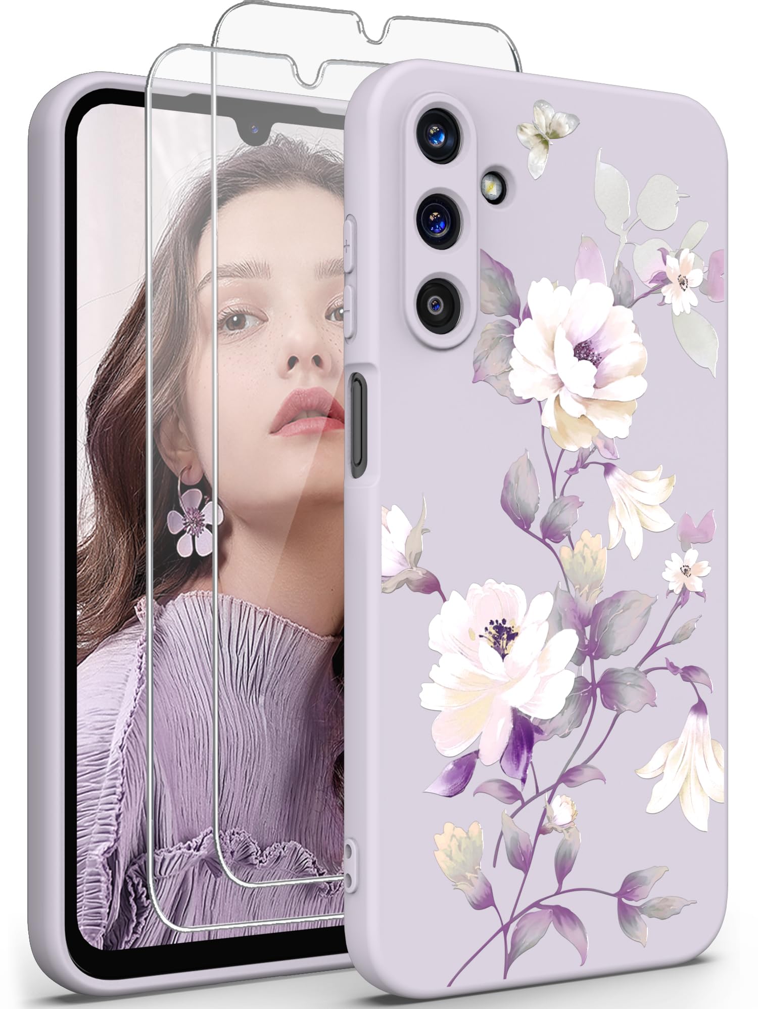 Amazon.com: Yucenx for Samsung Galaxy A15 5G Case, Girls Women Florals Liquid Silicone Phone ...