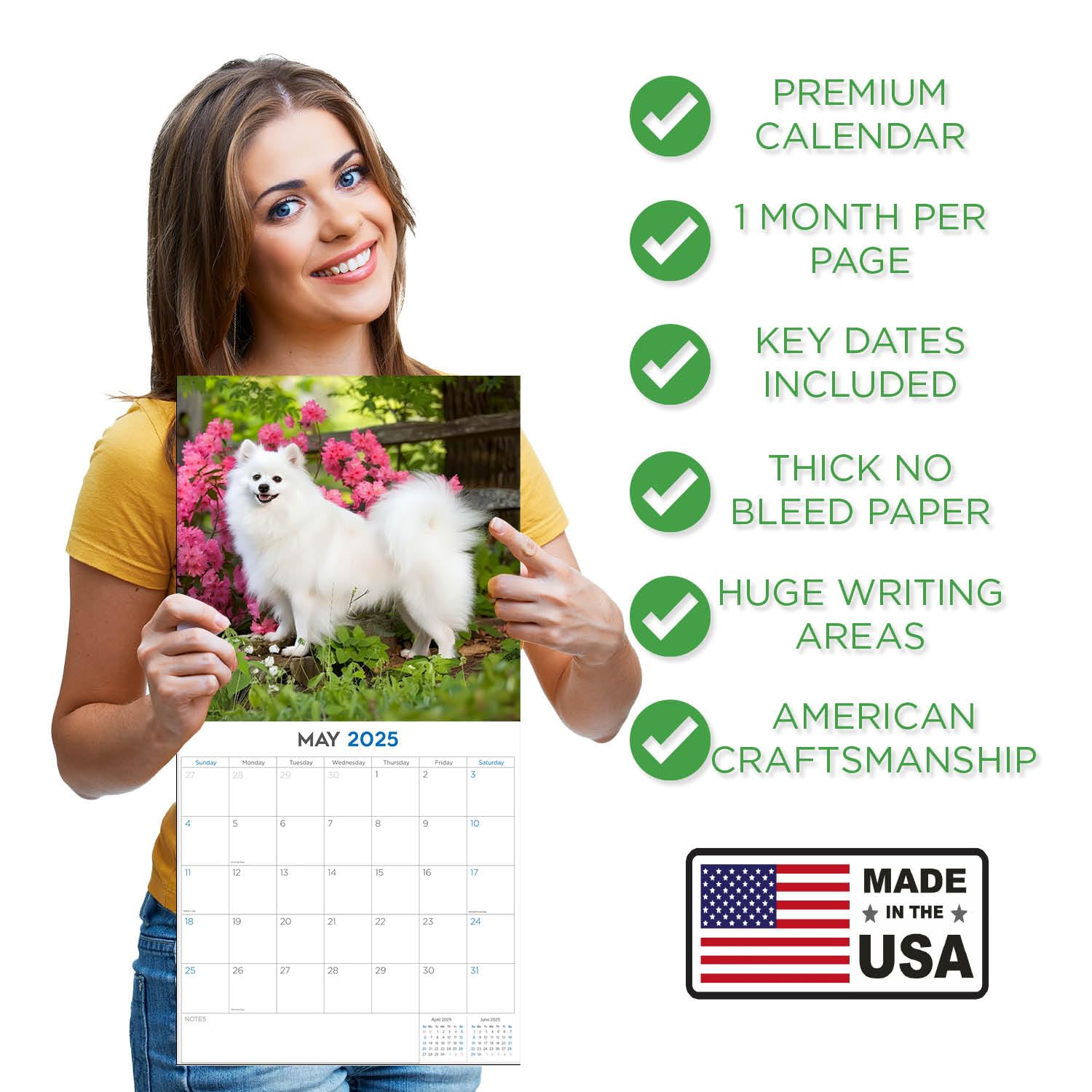 Snapklik.com : 2025 American Eskimo Calendar - Dog Breed Wall Calendar ...
