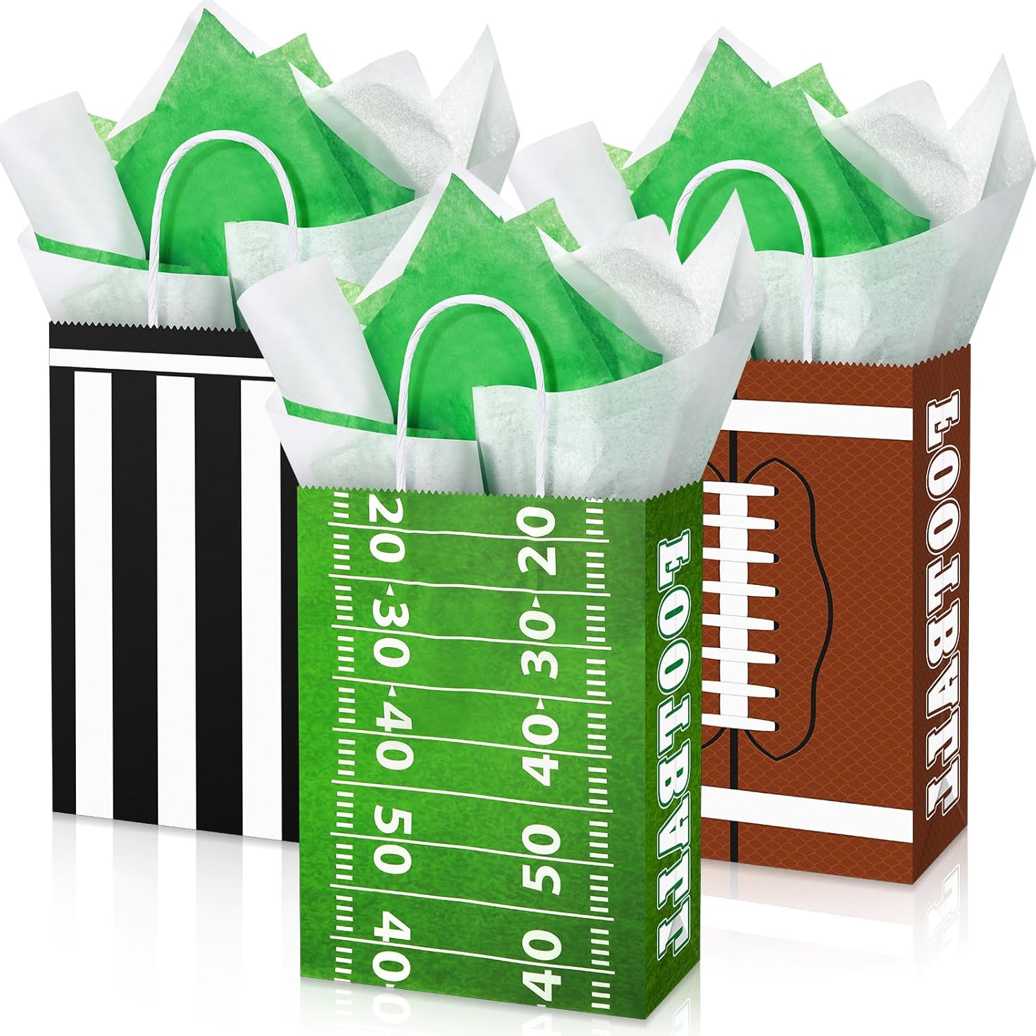 Amazon.com: Pasimy 24 Pcs Football Goodie Bags with Tissue Papers Candy ...