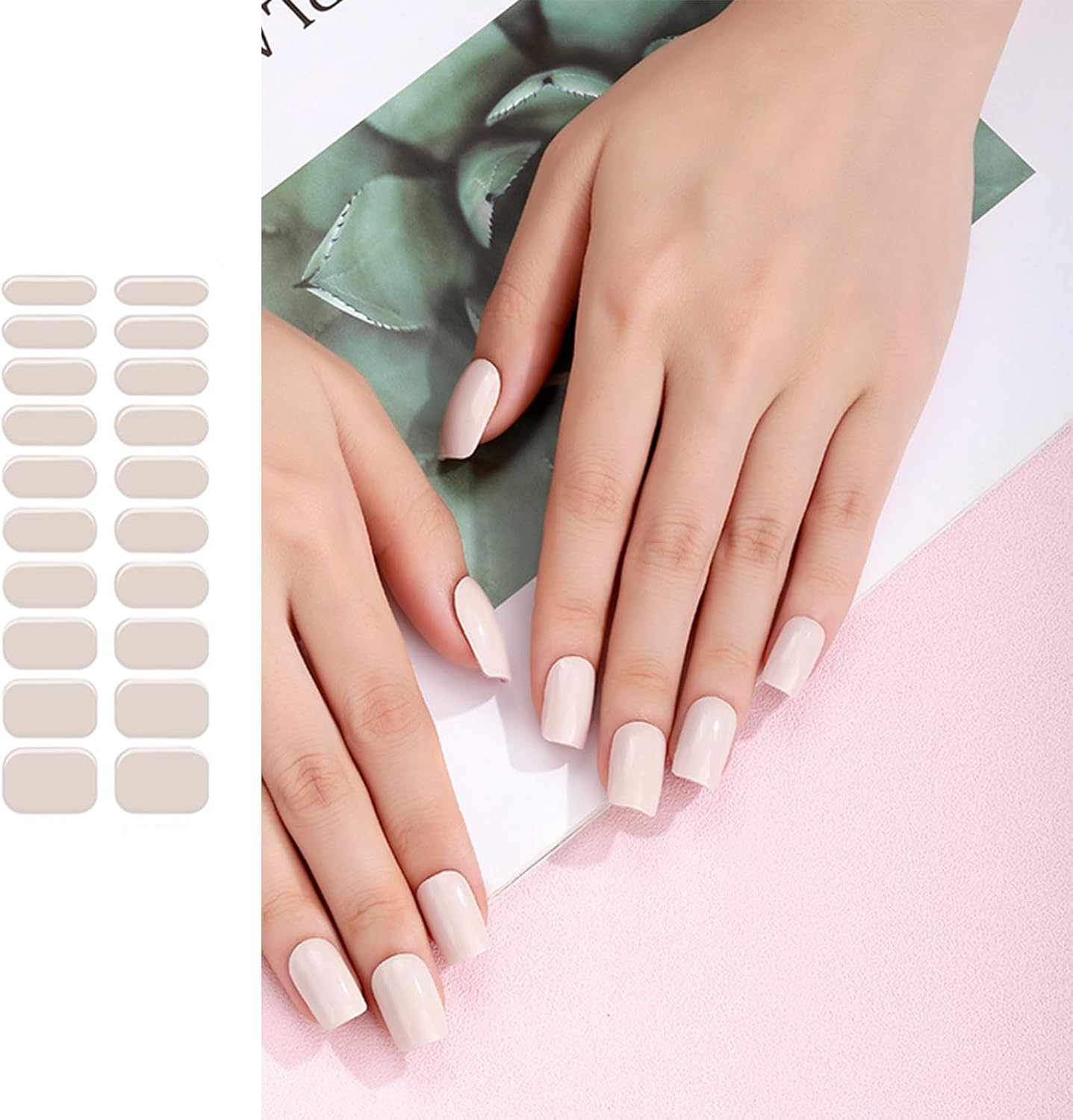 Semicured Gel Nail Stickers UV/LED Lamp Required 20 Gel Nail Polish ...