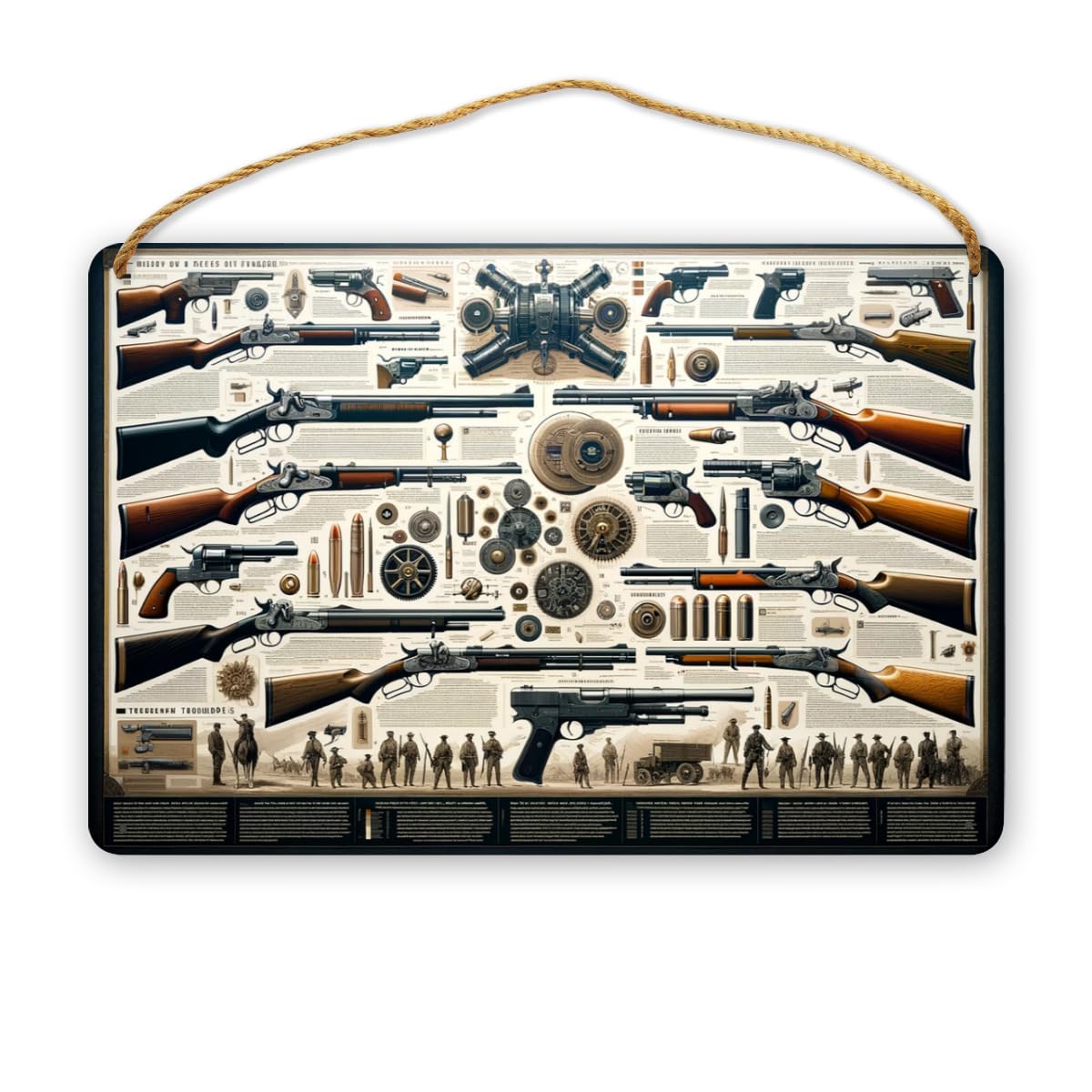 Amazon.com: Educational Vintage Firearms wood hang sign Classic Wall ...