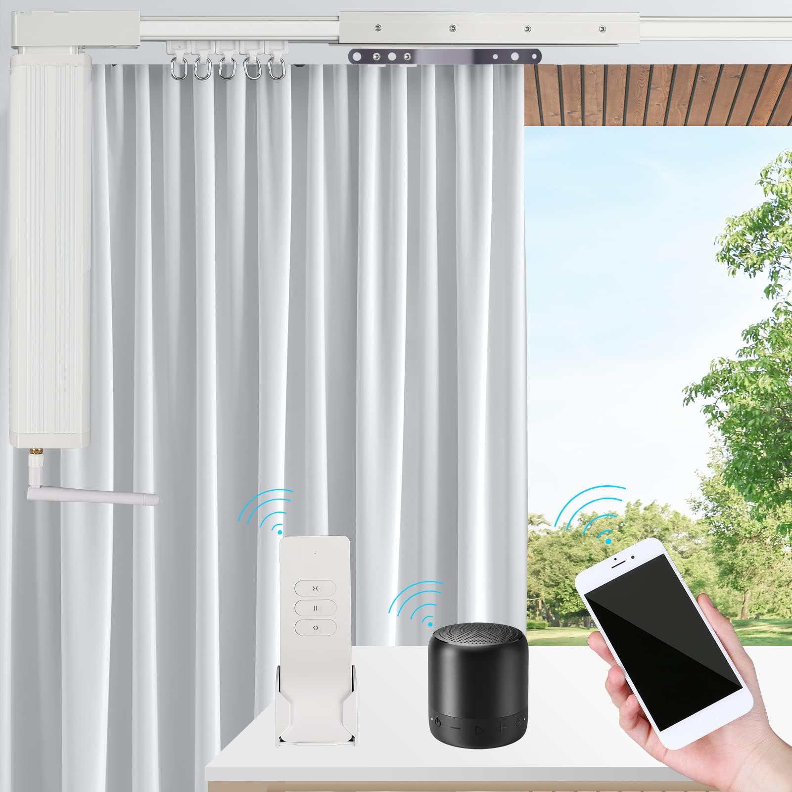 Amazon.com: Beltless Smart Curtain, WiFi Control Curtain | Heavy Duty ...