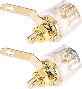 Amazon.co.jp: XYWHPGV 3 Pairs 5mm Banana Jack Binding Post Gold Plated Female Socket Plug ...