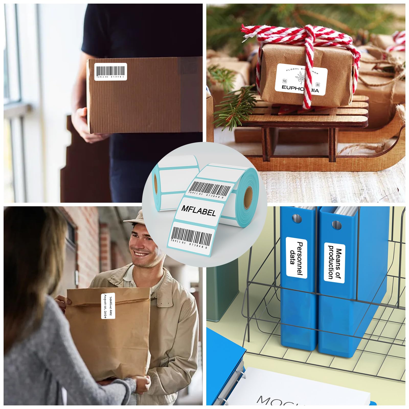 Snapklik.com : MFLABEL 2.25" X 1.25" Thermal Labels (6 Rolls, 1000/Roll ...