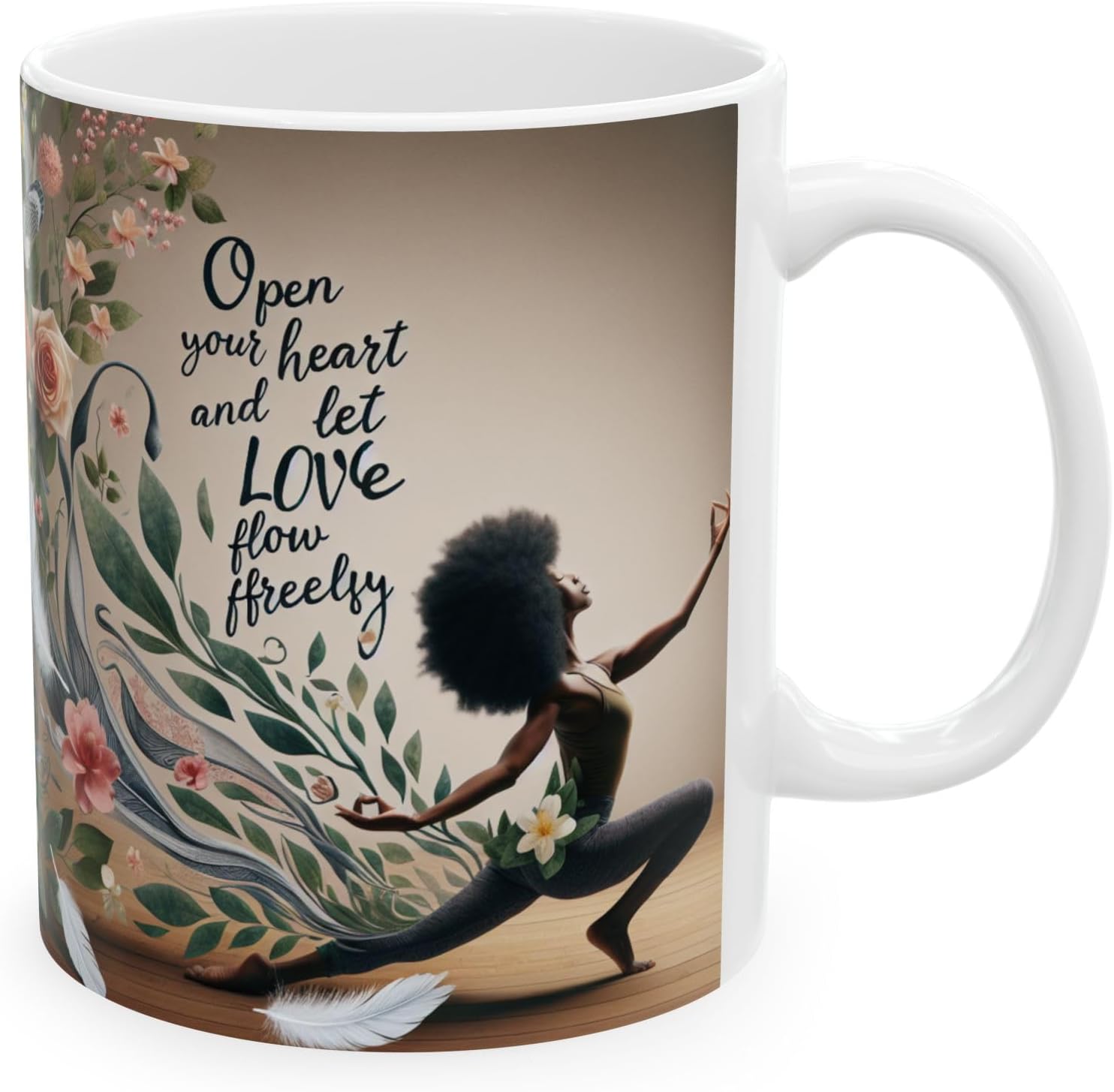 Amazon.com | Ceramic Mug with Yoga Pigeon Pose, Coffee Cup, Tea Mug ...