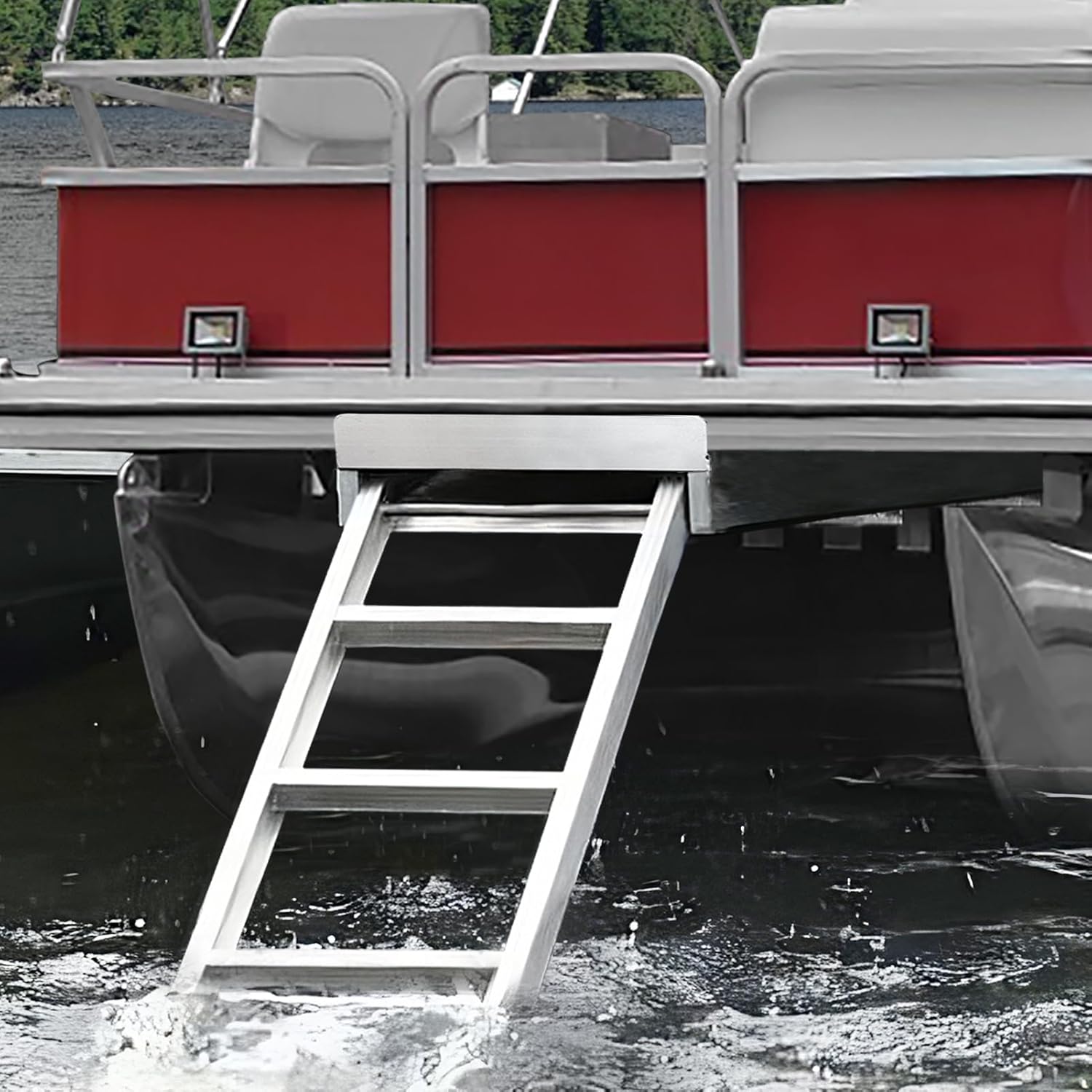 Amazon.com: Boatpro Undermount Pontoon Ladder 4 Steps with Step Nonslip ...
