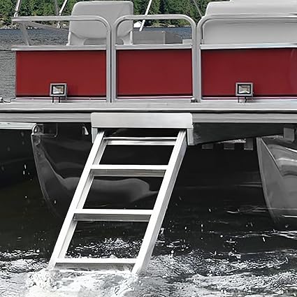 Amazon.com: Boatpro Undermount Pontoon Ladder 4 Steps with Step Nonslip ...