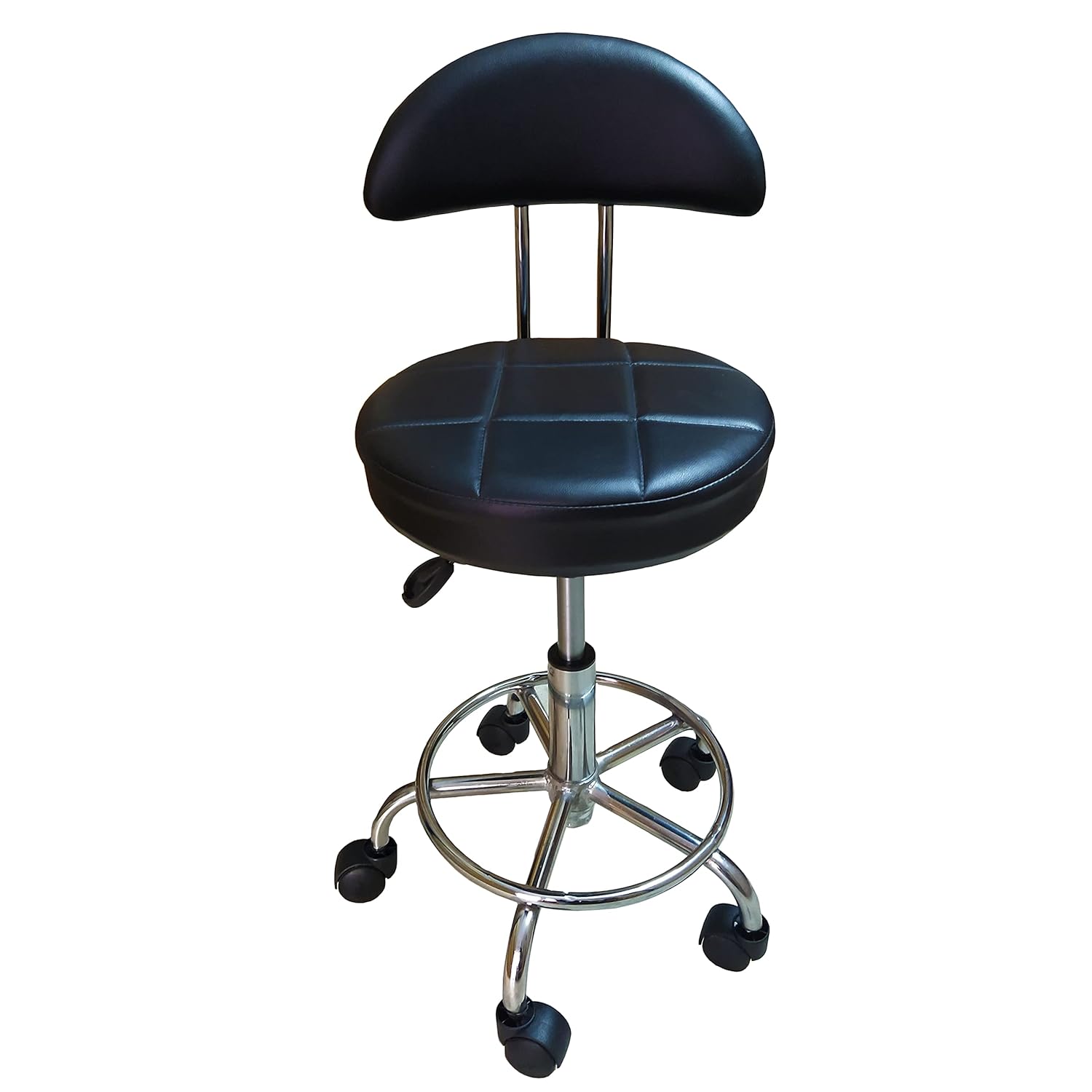 Streetup India® Height-Adjustable Revolving Stool with Castor Wheels ...