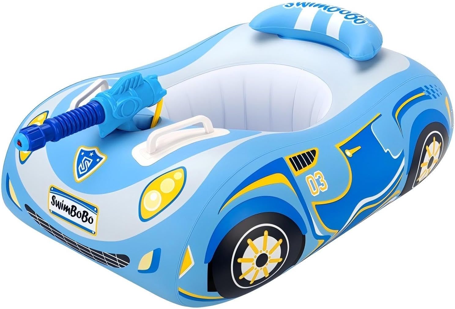 Amazon.com: Car Pool Floats Kids 1-3 with Water Gun, Inflatable Pool Floats for Toddlers, Thick ...