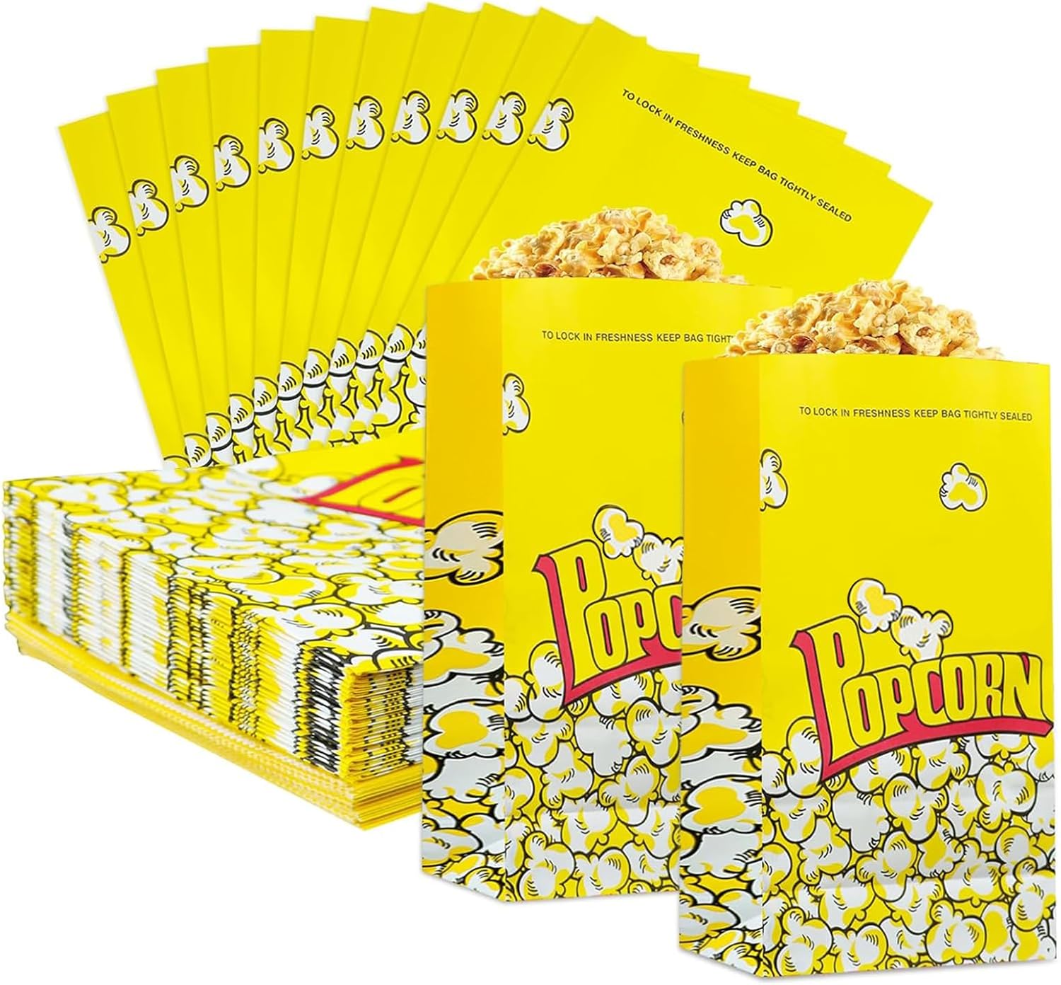 QYCX 50Pcs Popcorn Bags Paper Popcorn Bags Paper Candy Bags Snack Bags ...
