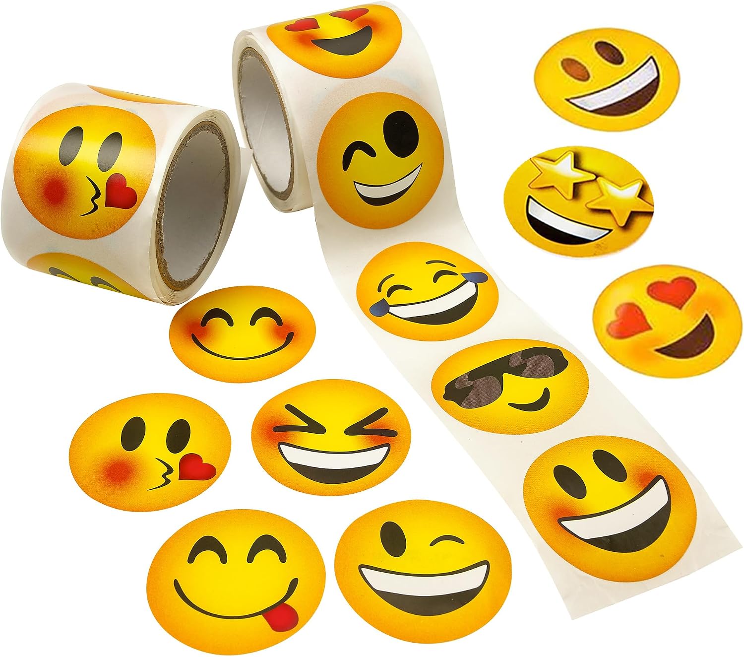 Amazon.com: Playbees Emoticon Stickers - 2 Rolls - Kids' Party Favors ...
